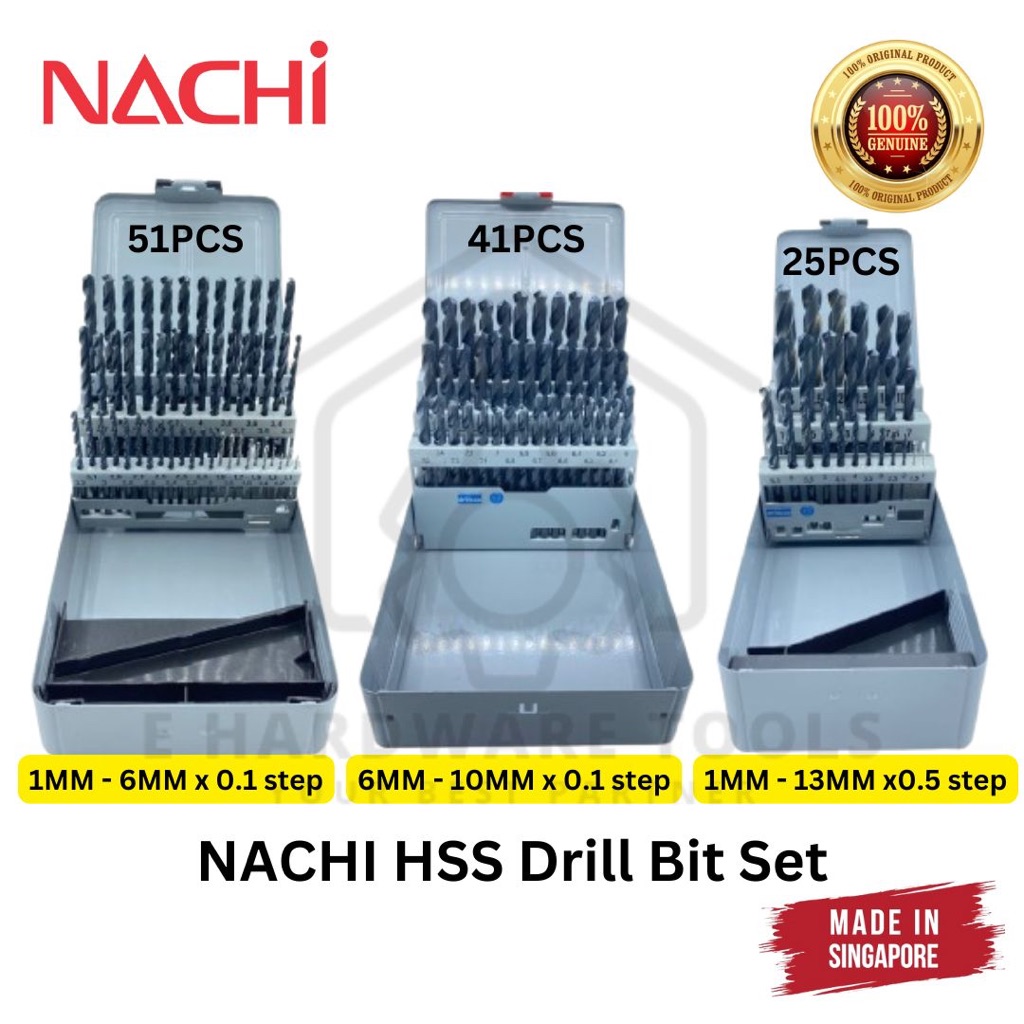 NACHI JAPAN HSS Drill Bit Set 51PCS / 41PCS / 25PCS | Shopee Malaysia