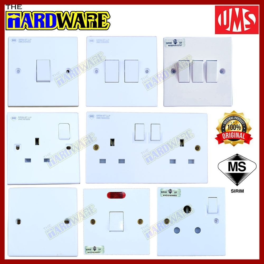[SIRIM]UMS Bakelite Series Flush Switch Socket &Switches 13A/15A Socket ...