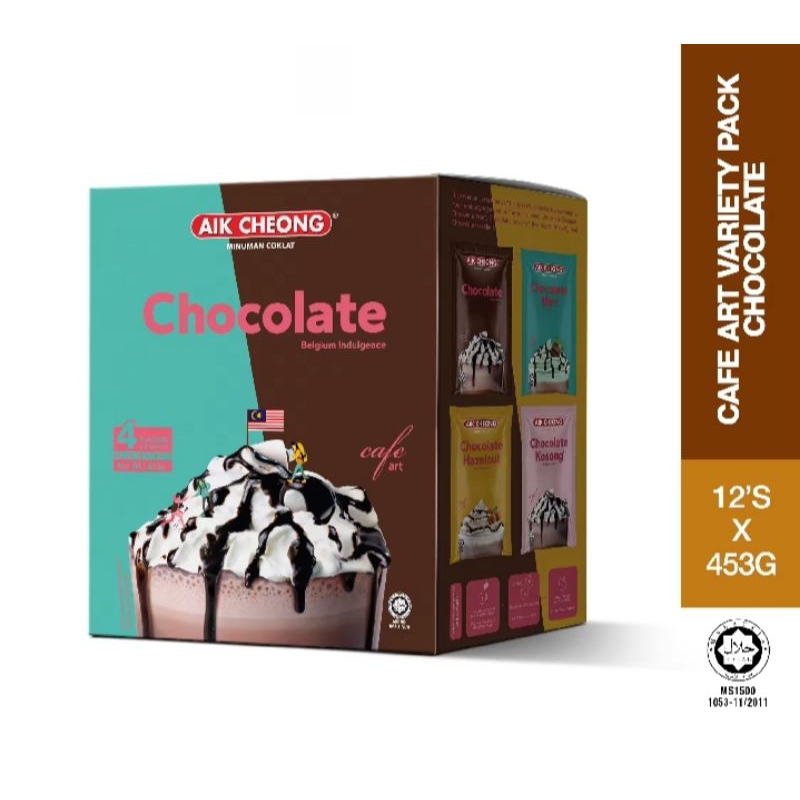 Aik Cheong Chocolate Variety Pack 453g (12 sachets) - Cafe Art | Shopee ...