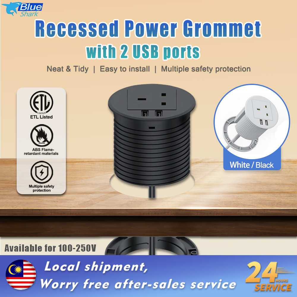 Hidden Power Socket Embedded Extension Plug With USB 3 Pin Plug 2m ...