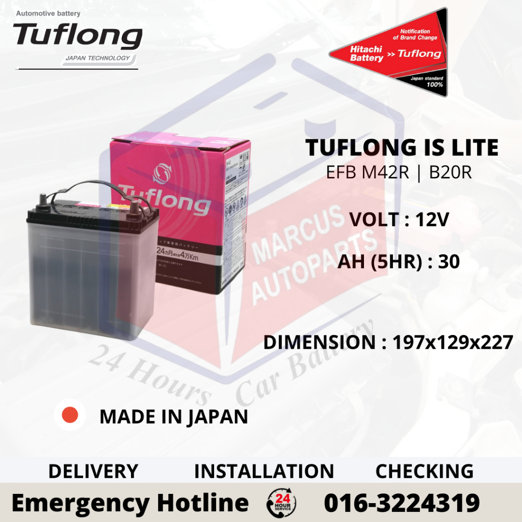 TUFLONG IS LITE EFB M42R | B20R CAR BATTERY | Shopee Malaysia