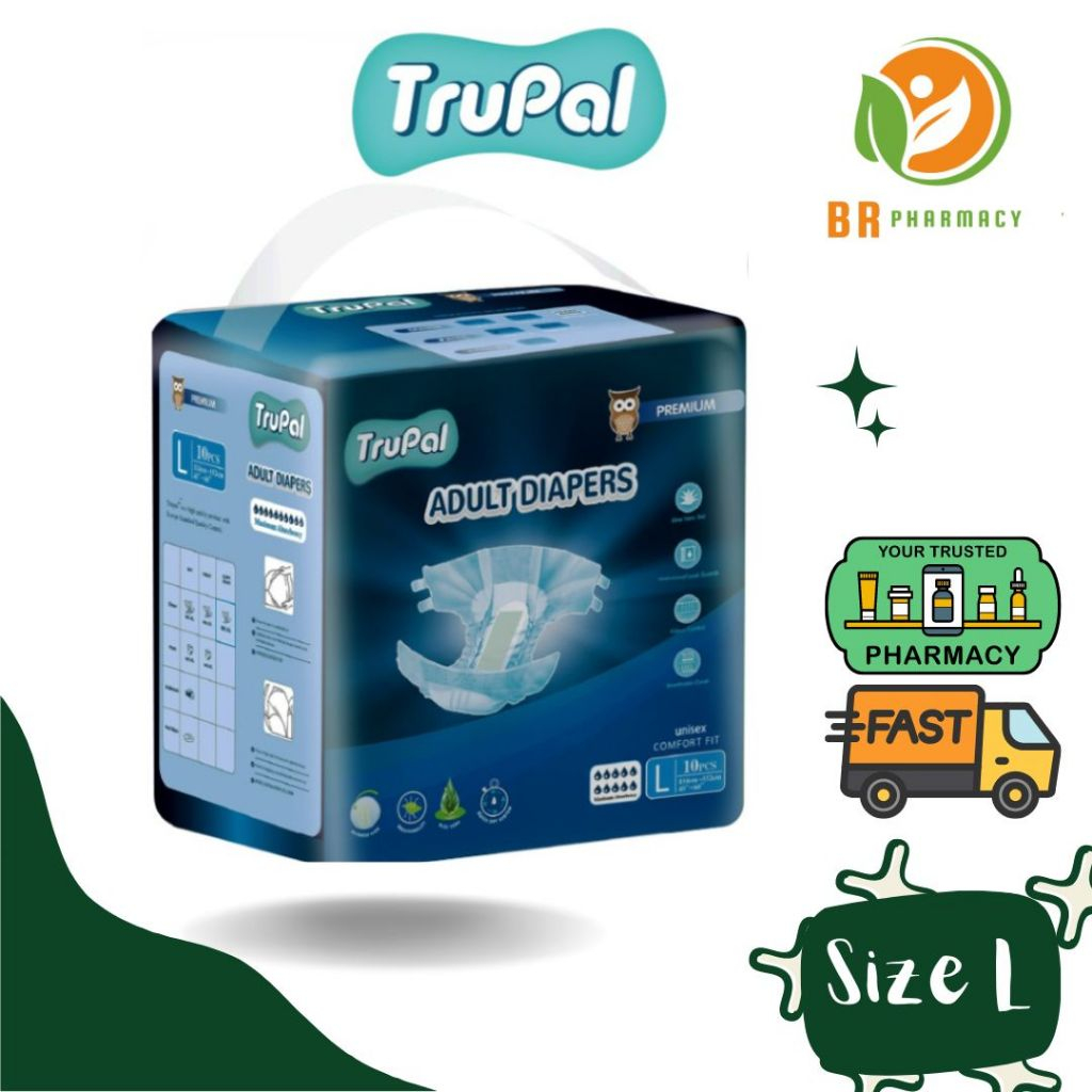 Trupal Adult Diapers Premium Night L (10pcs) | Shopee Malaysia