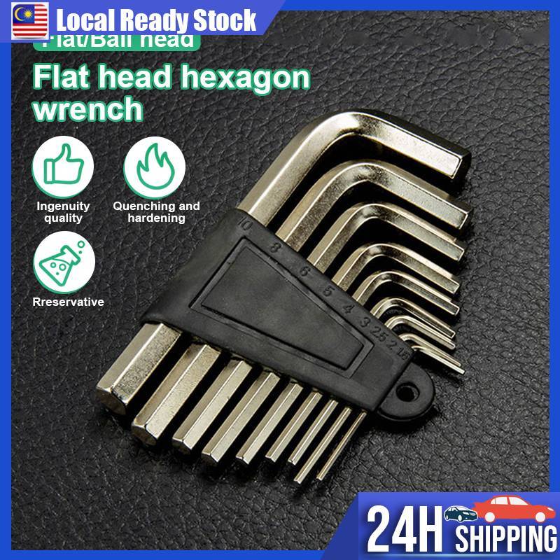 9 pcs Ball Point Allen Key Wrench Set Ball Point Flat Head Hex Torx ...