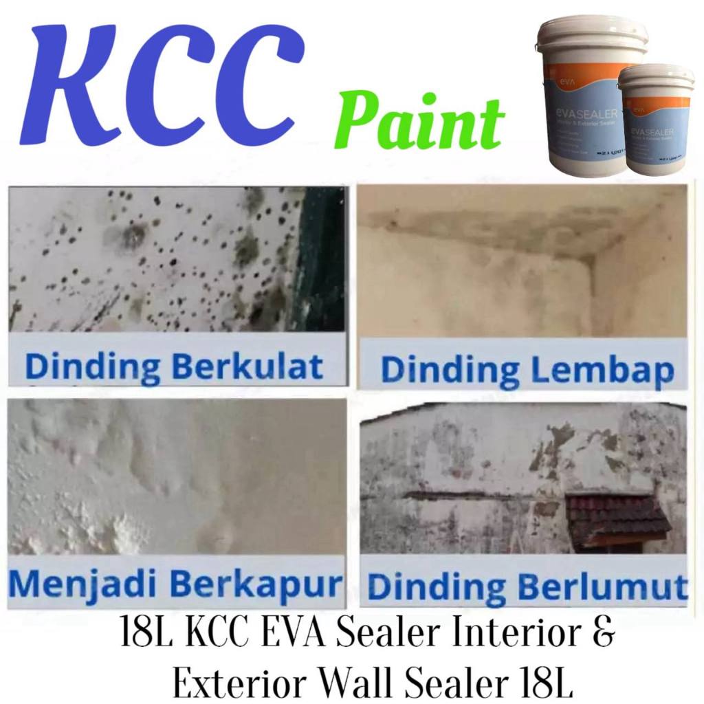 18L 5L KCC EVA Sealer Interior & Exterior undercoat paint Wall Painting Sealer Paint Cat ...