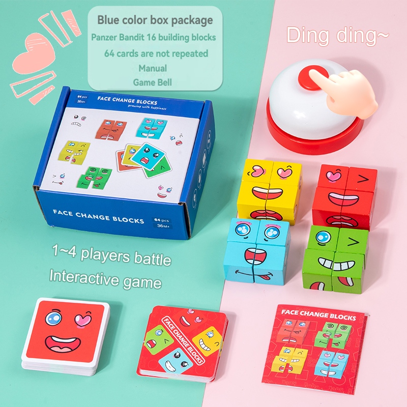 Face changing expression and Word Spelling Rubik cube building block ...