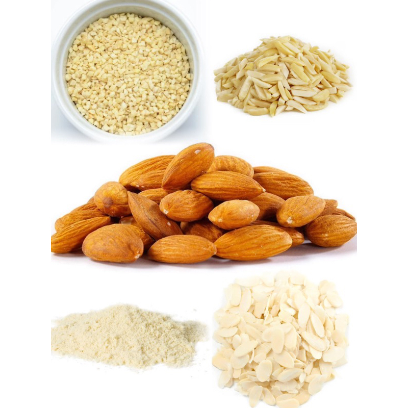 1KG RAW ALMOND WHOLE NIBS SLIVERED SLICES GROUND BADAM 杏仁 baking need ...
