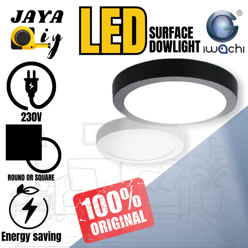 [SIRIM] IWACHI 【ORIGINAL】- 7'' 18W / 9'' 24W / 12'' 36W SURFACE LIGHT ...