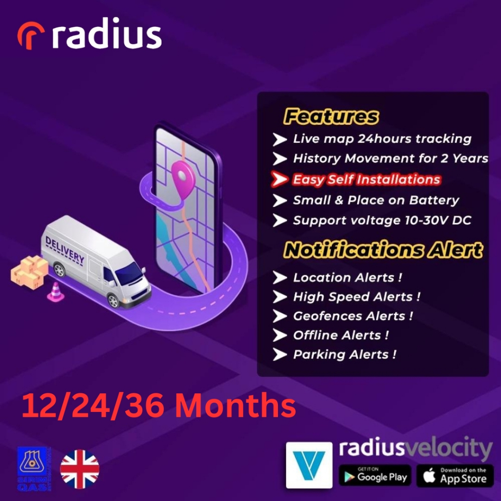 *1/2/3 Years* GPS TRACKER Vehicle with UK Technology by Radius x Easy to install (Powered by ...