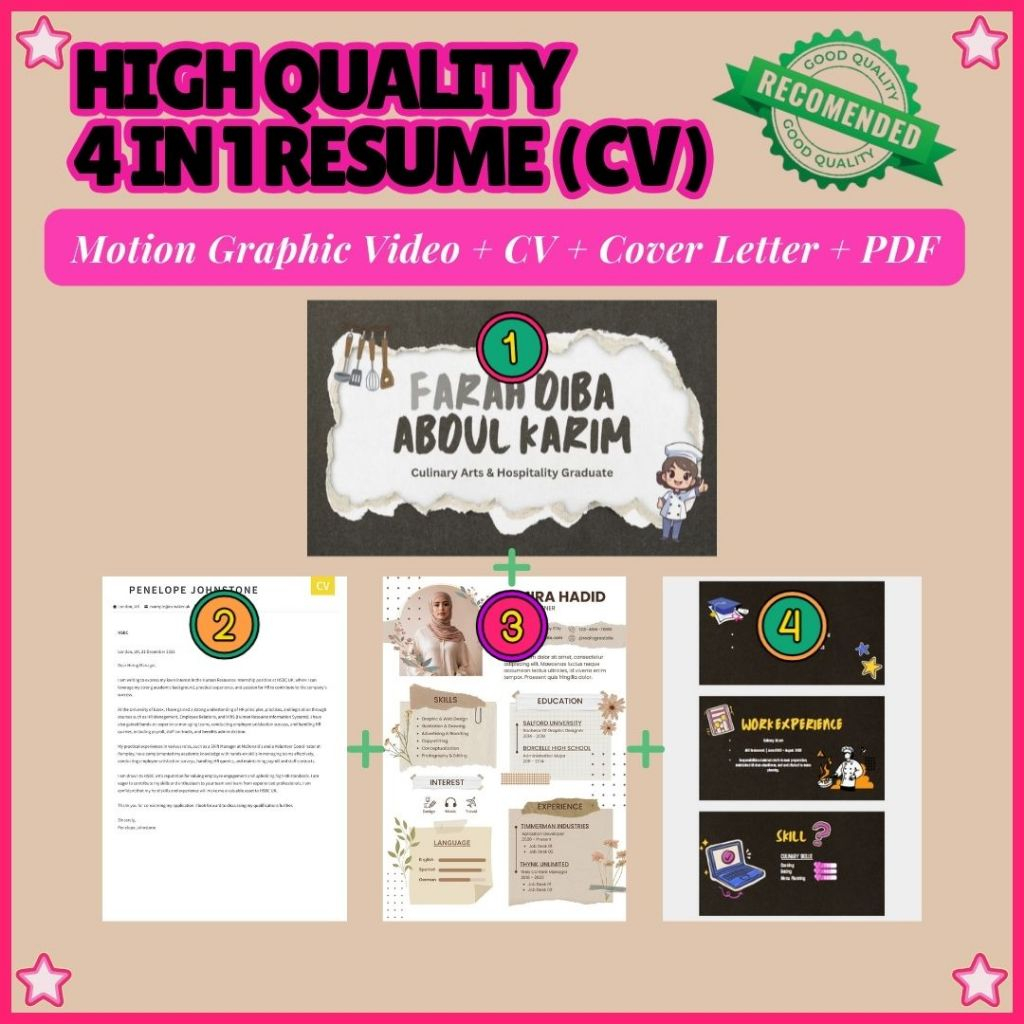 Resume CV Pro 4 in 1 Package | Video | Bahasa Melayu | English | Custom ...