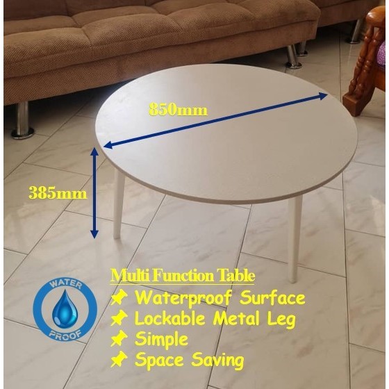 Round Japanese Table Coffee Table Waterproof Foldable Leg Meja Lipat ...