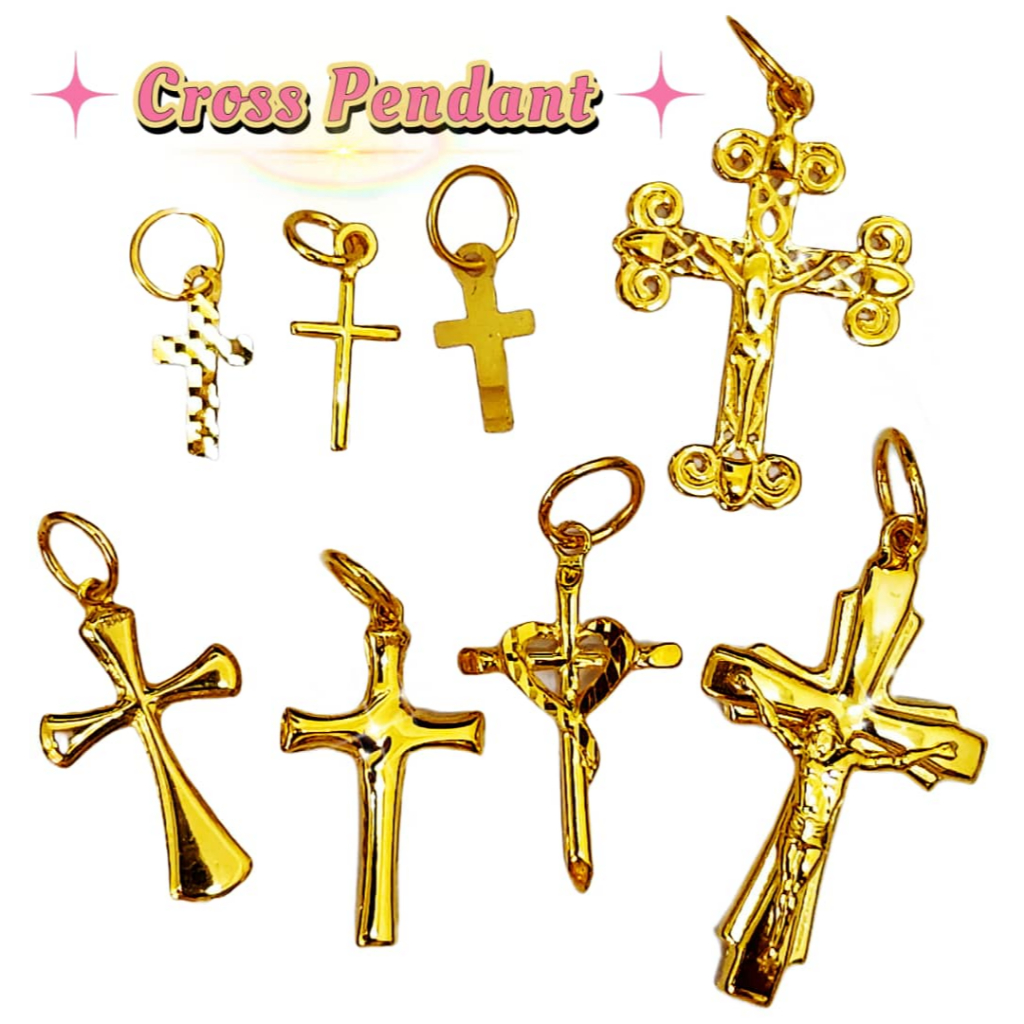 Wing Sing Loket Salib Emas 916 / 916 Gold Cross Pendant 十字架牌吊墜 | Shopee ...