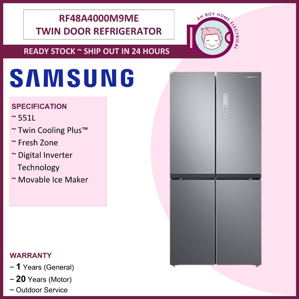 SAMSUNG French Door with Twin Cooling (511L) RF48A4000M9ME | Shopee Malaysia
