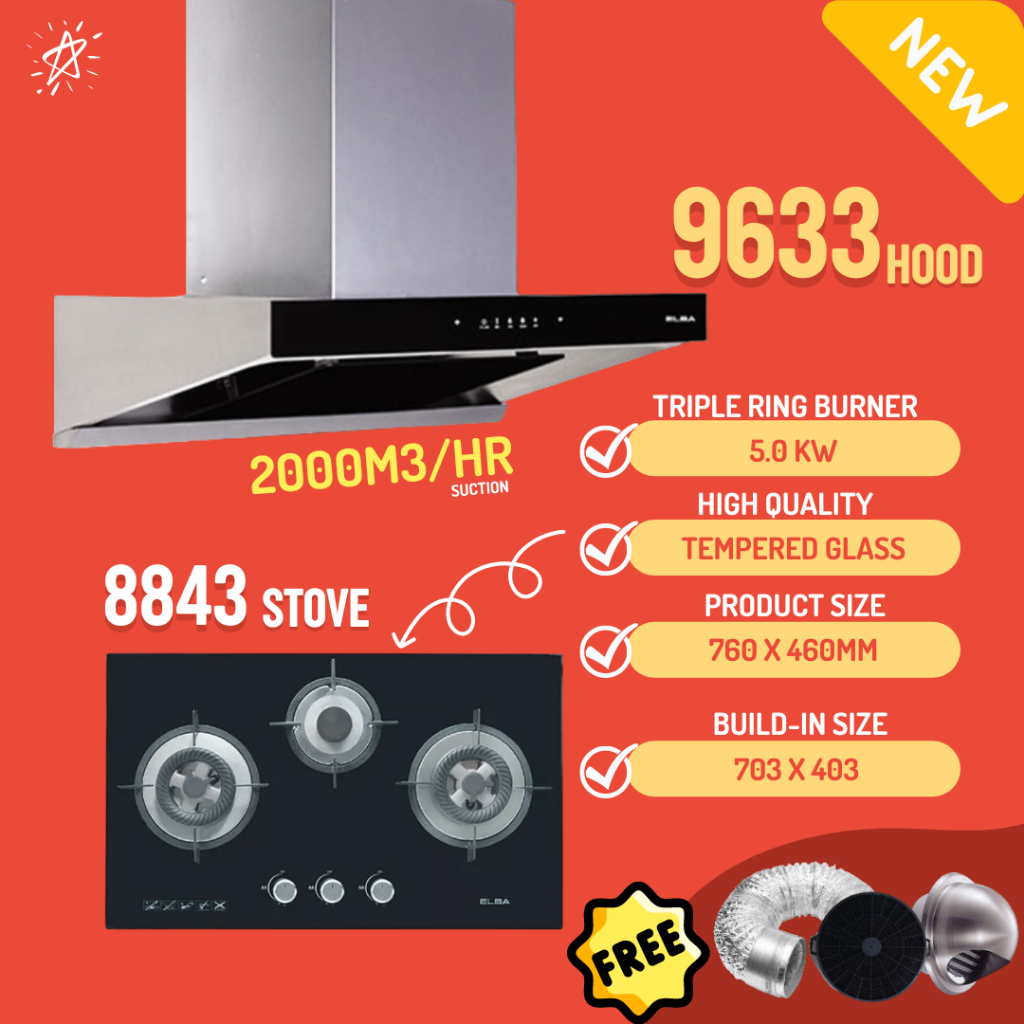 FREE DELIVERY🎉 𝐍𝐄𝐖 𝐀𝐑𝐑𝐈𝐕𝐀𝐋 🎉 PENYEDUT ASAP DAPUR Kitchen Hood Hob Dapur ...