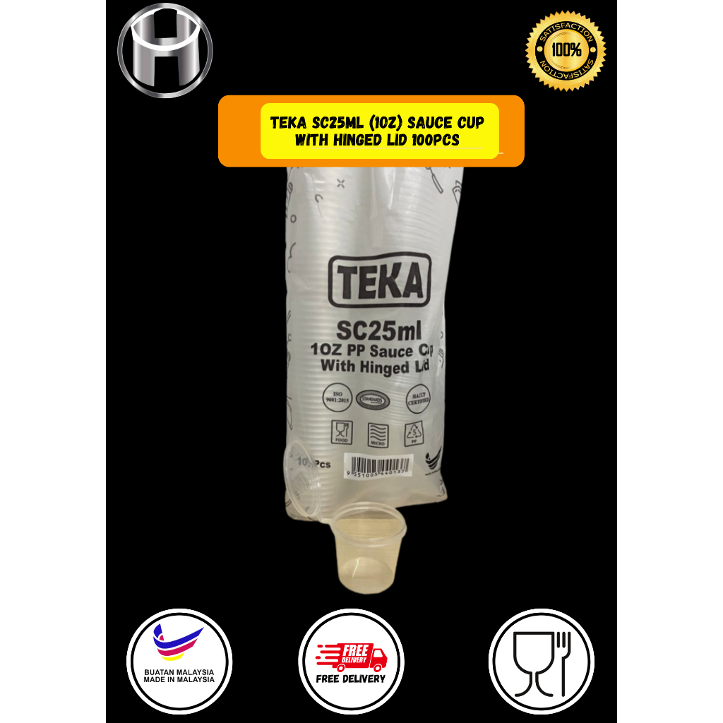 TEKA SC25ML (1OZ) SAUCE CUP WITH HINGED LID 100PCS / BEKAS SOS 1OZ ...