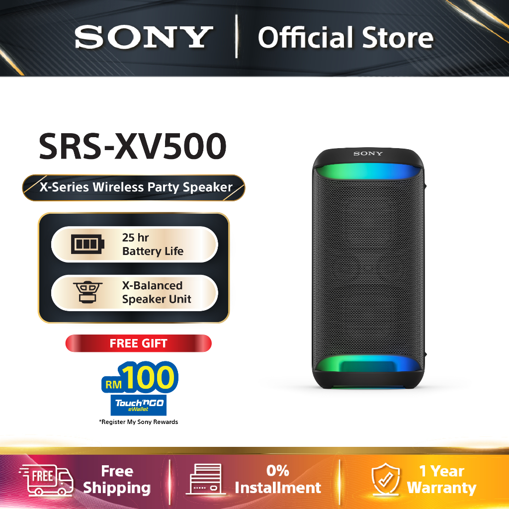Sony SRS-XV500 Wireless Party Speaker | Powerful Sound | 25h Battery ...