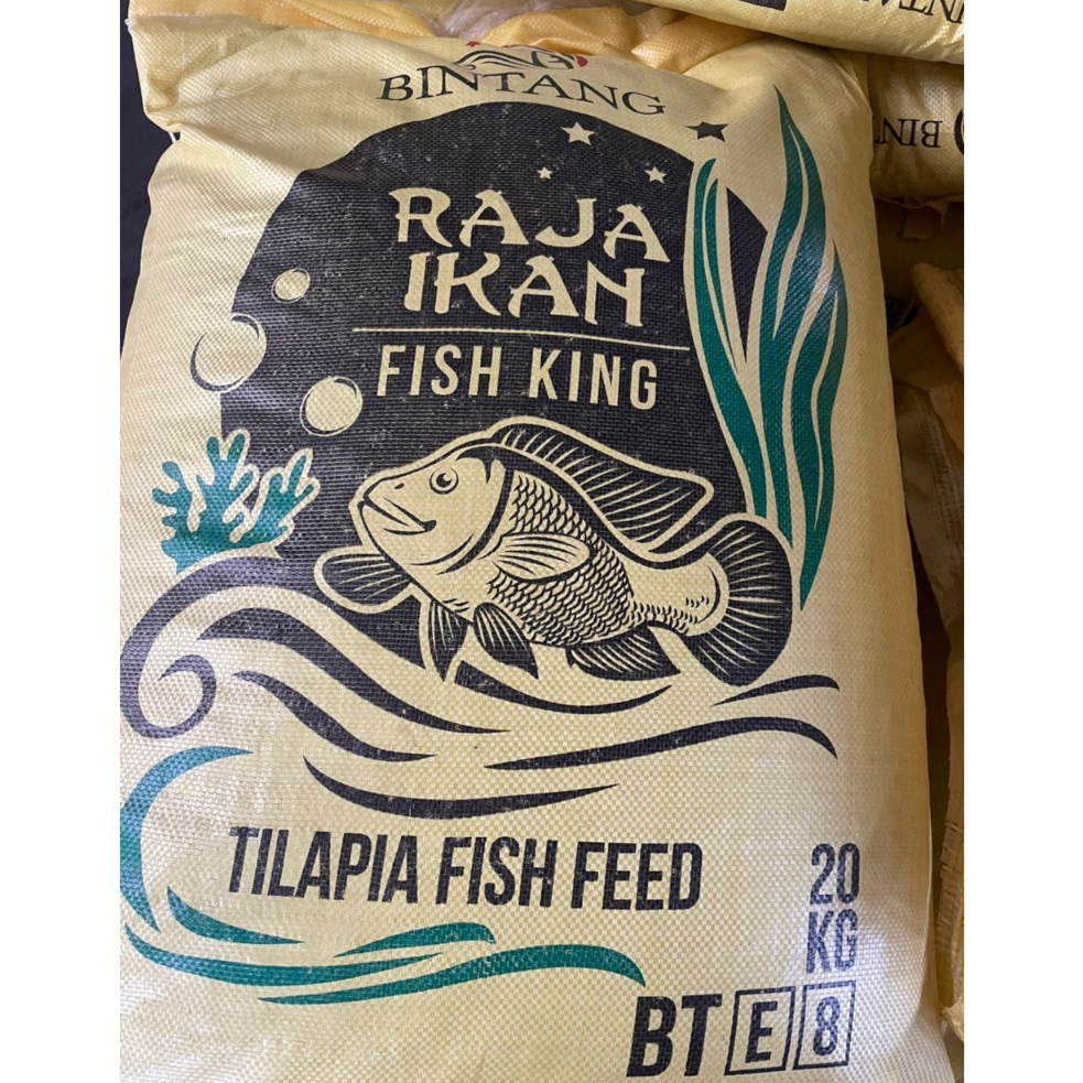 Makanan Ikan Tilapia Raja Ikan Cap Bintang BT E8 20kg Fish Pellet ...