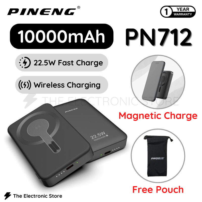 PINENG PN712 Original 10000mAh Magnetic Wireless Charging Power Bank ...