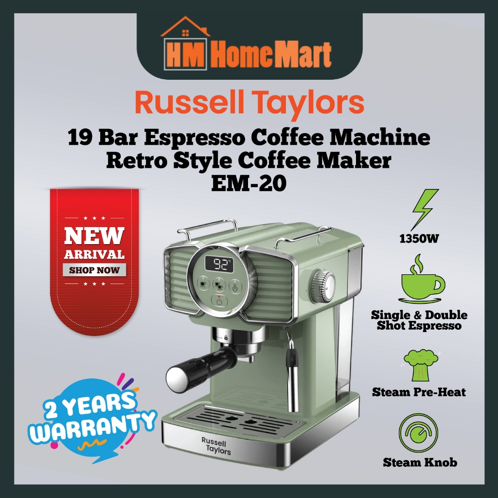 Russell Taylors 19 Bar Espresso Coffee Machine EM-20 ( 2 Years Warranty ...