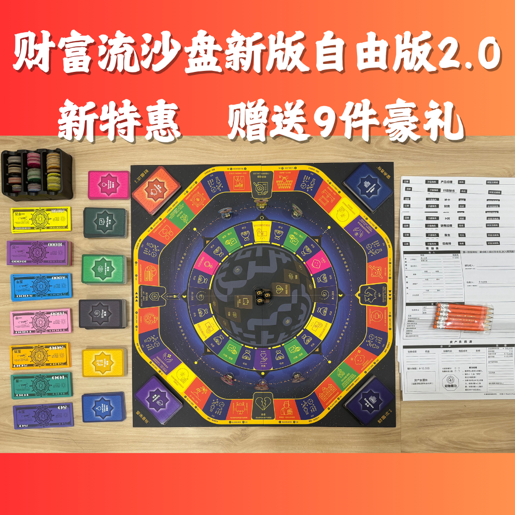财富流沙盘2.0自由版财商教具富爸爸现金流游戏升级版桌游【Wealth Flow Simulation Sandtable】 | Shopee ...