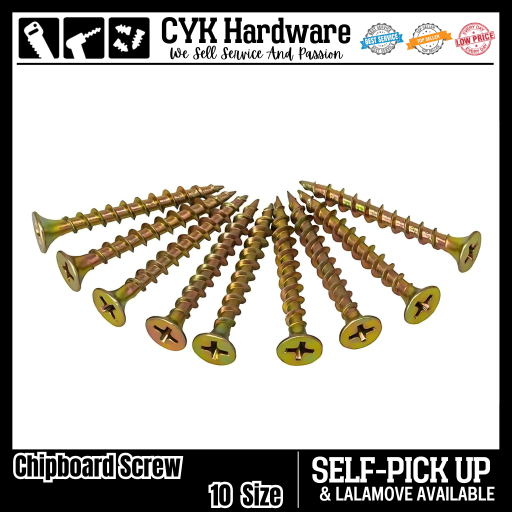 High Grade M4 Counter Sunk ChipBoard / Wood RainBow Screw (100pcs ...