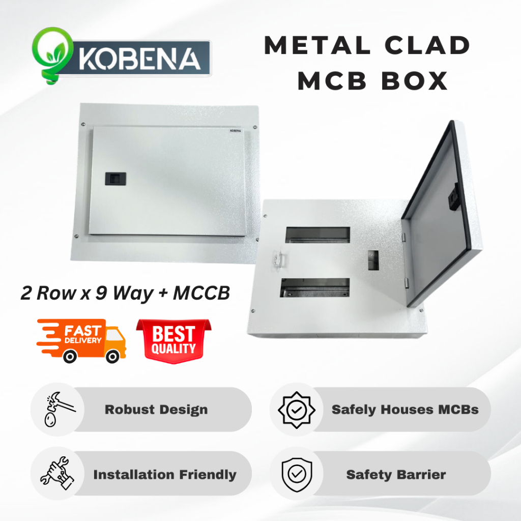 Kobena Metal Clad MCB Box 2Row x 9Way + MCCB DB Box Electrical Box ...
