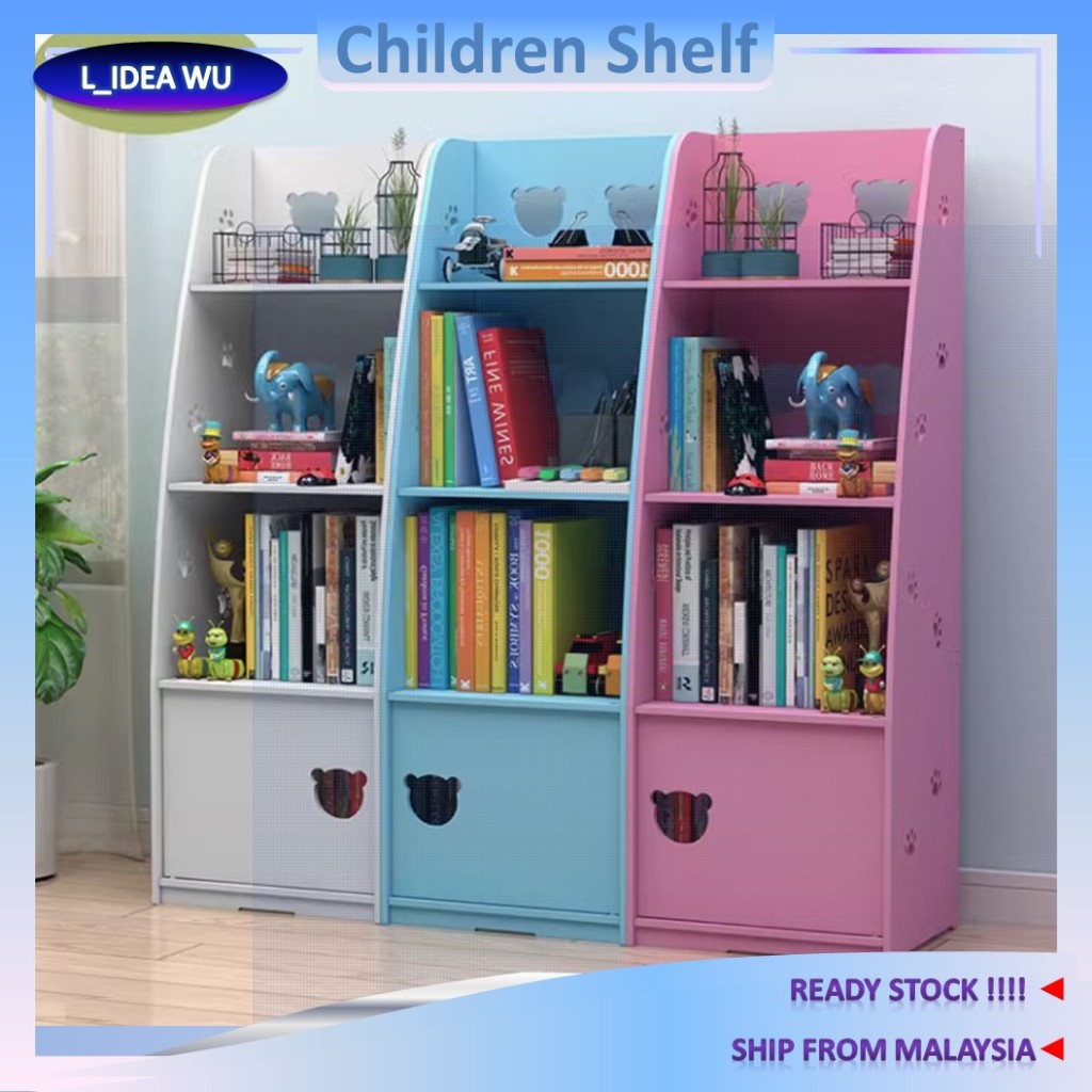 DIY Rak Buku Ikea Style Bookshelf Furniture Children Cabinet Rack File ...