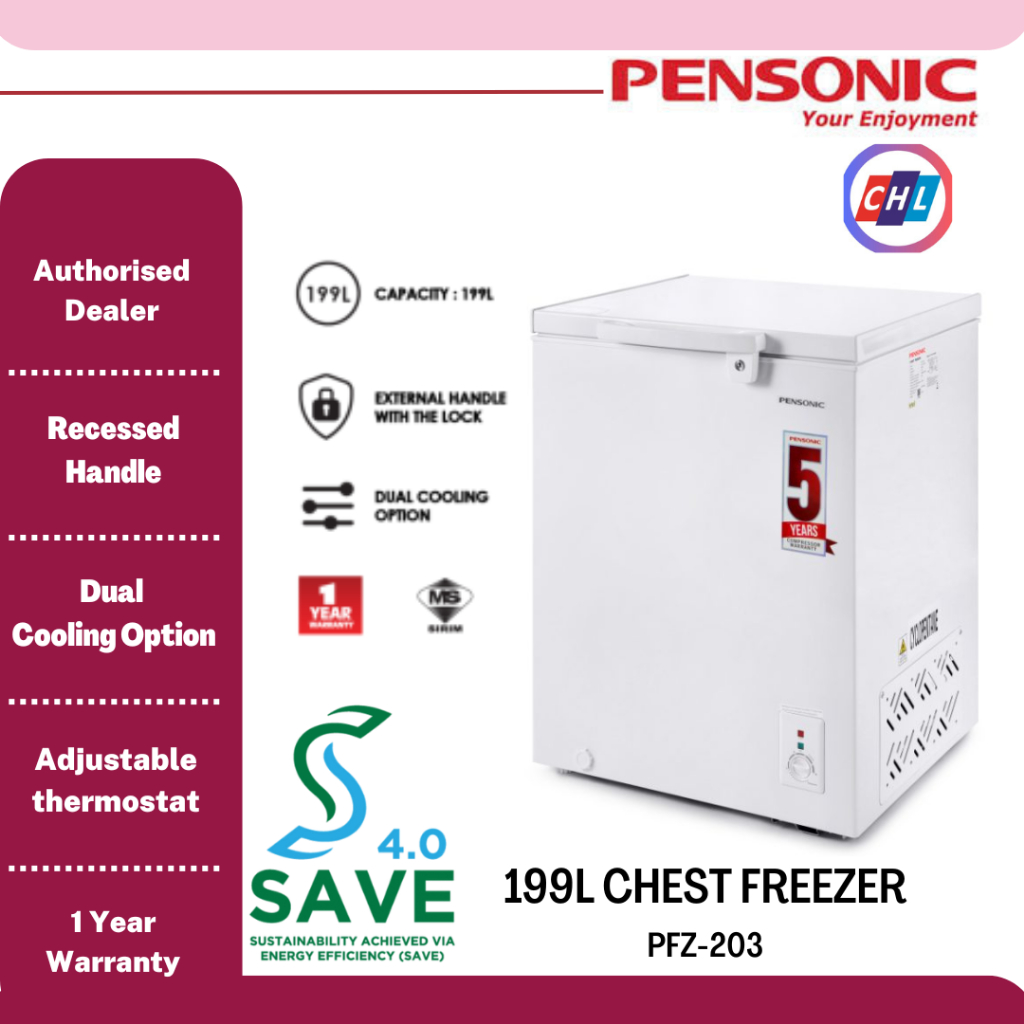 Pensonic 199L CHEST FREEZER PFZ-203 [READY STOCK] | Shopee Malaysia