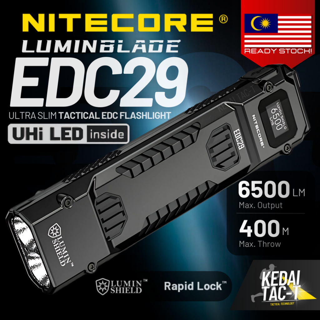 NITECORE EDC29 - 6500 Lumen USB-C Rechargeable Flat EDC Flashlight ...