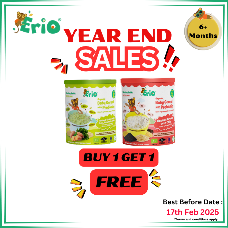 Erio Organic Baby Cereal With Probiotic Chia 200g | Shopee Malaysia