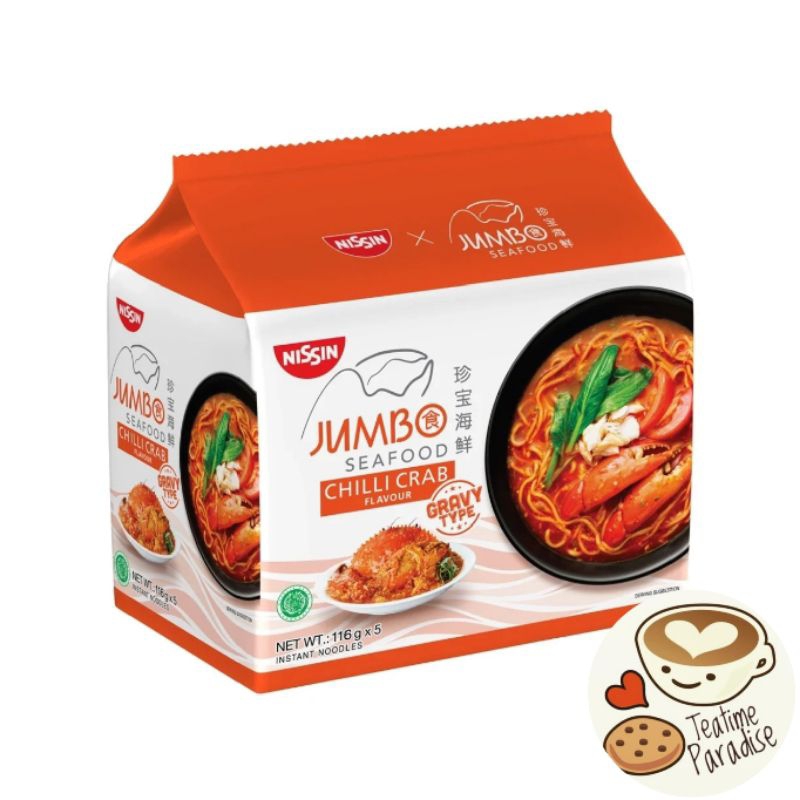 Nissin Jumbo Seafood Chilli Crab Instant Noodle 116gx5packs | Shopee ...