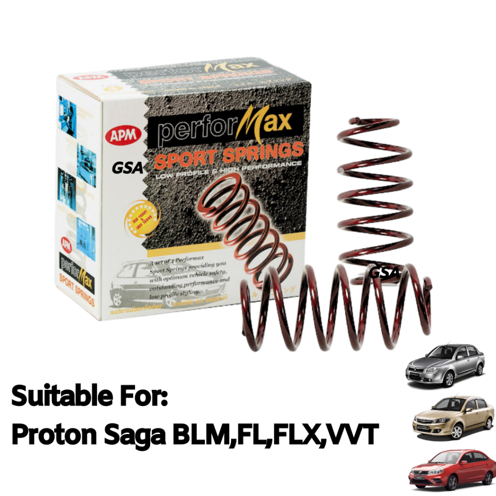 APM Performax Proton Saga BLM/FLX/FL/VVT Lowered Sport Spring Set (4 ...