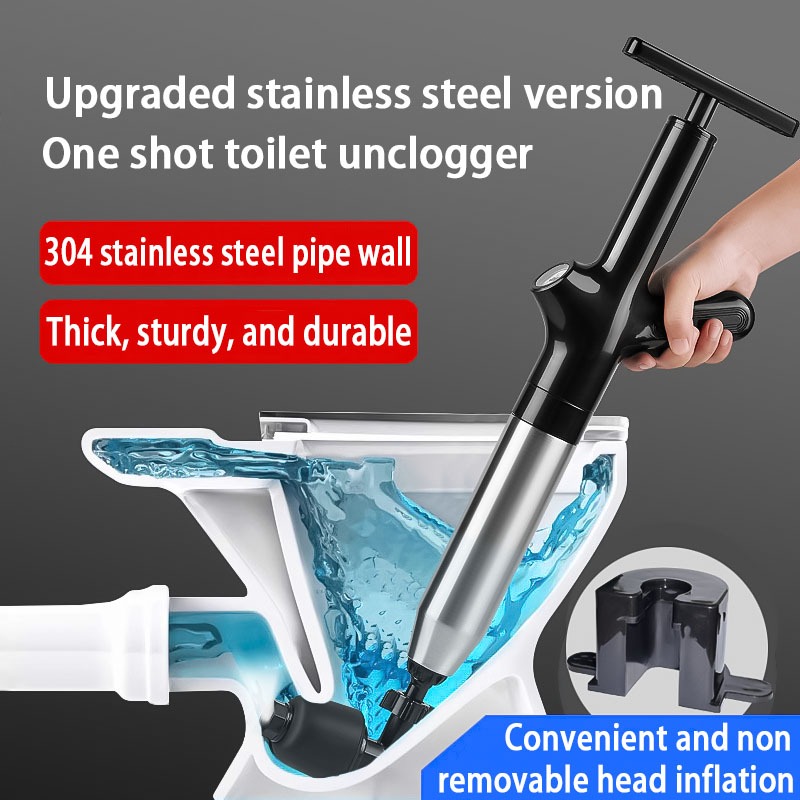 Upgraded Toilet Plunger ABS Stainless Steel Plumbing Tools Clogged Sink ...