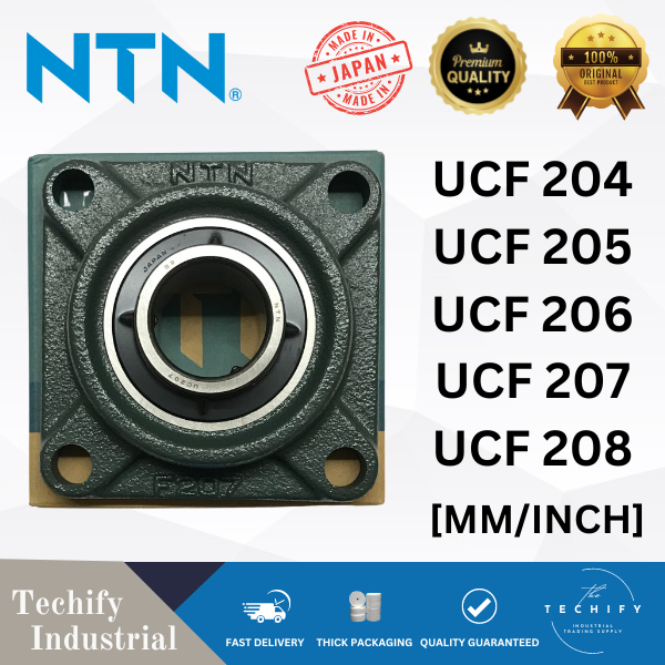 NTN UCF204 UCF205 UCF206 UCF207 UCF208 MM/INCH FLANGED PILLOW BLOCK BEARING 100% ORIGINAL ...