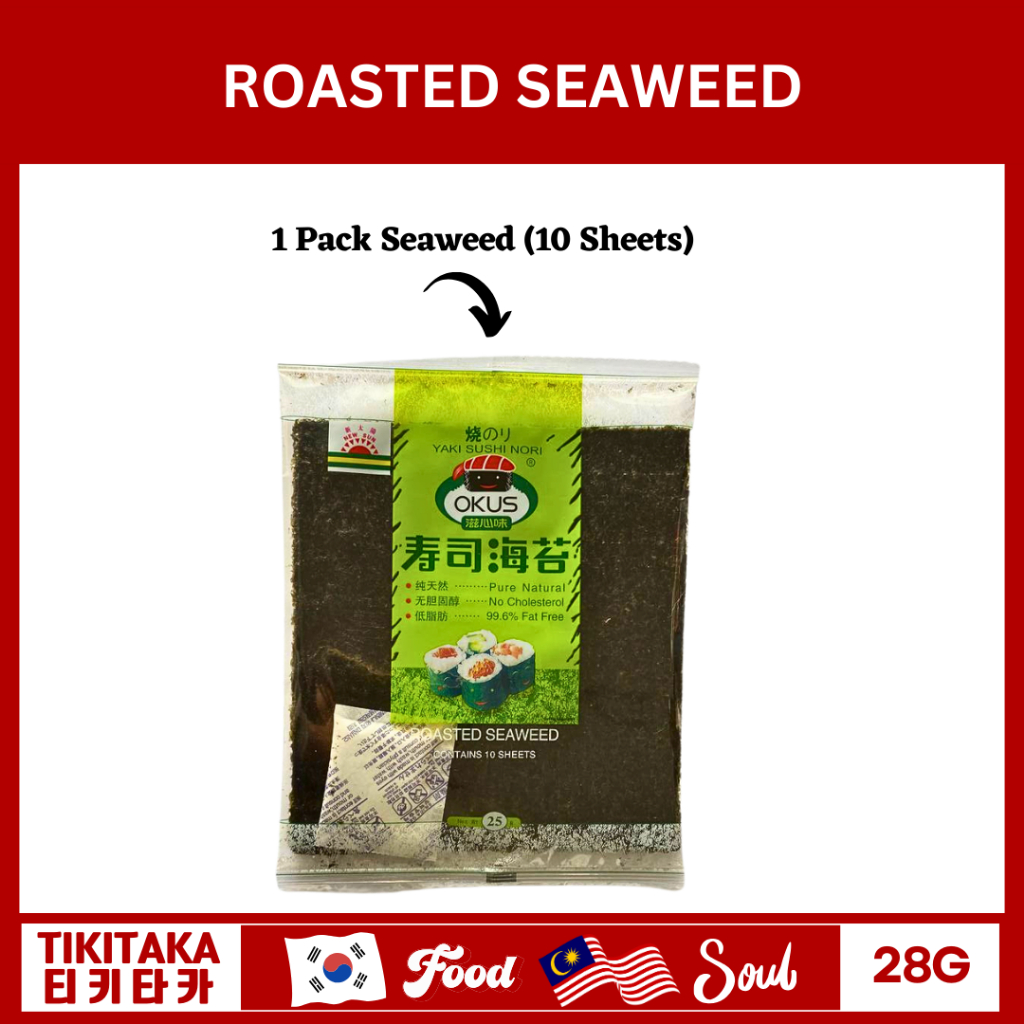 [Halal] Full Size Roasted Seaweed for Sushi (10 Sheets/pack) | Shopee ...