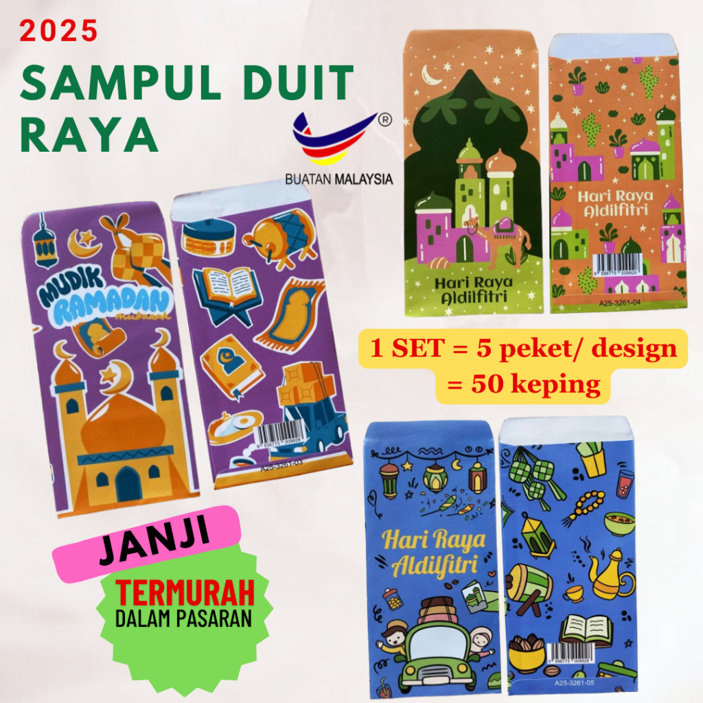 (Ready Stock) SAMPUL DUIT RAYA 2025 BERKUALITI DENGAN KARTUN DESIGN ...