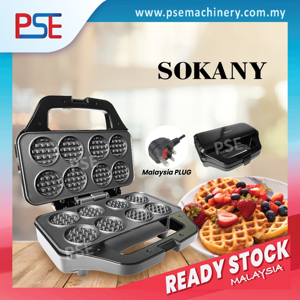 Mini Waffle Maker SOKANY 8 Hole Breakfast Machine | Shopee Malaysia