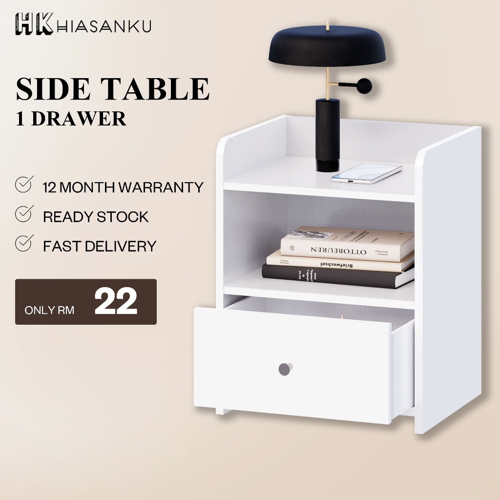 HK Rak Tepi Katil/Side Table with 1 Drawer/Almari Sisi Katil/Side Bed ...