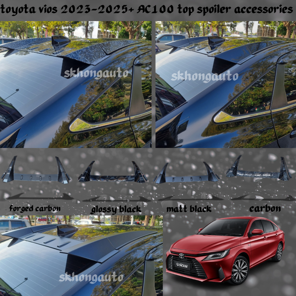 toyota vios new 2023-2026+ ac100 car bodykit tcs top spoiler forged ...