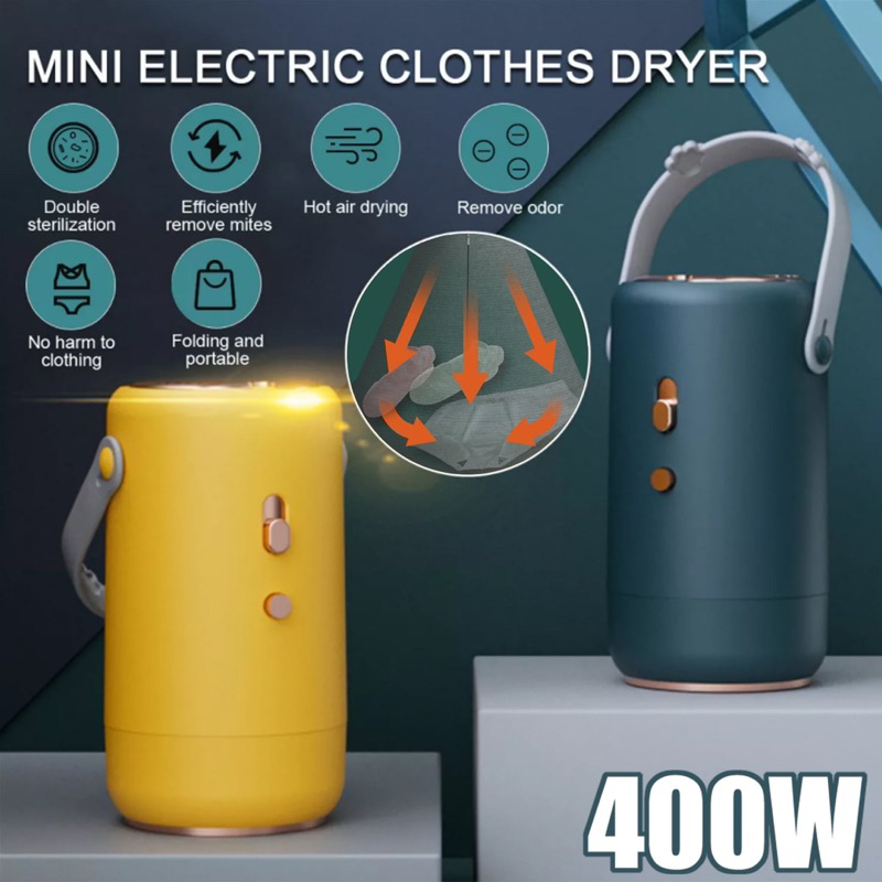 🇲🇾🐸Portable Mini Electric Clothes Dryer 400W Compact Heating Drying ...