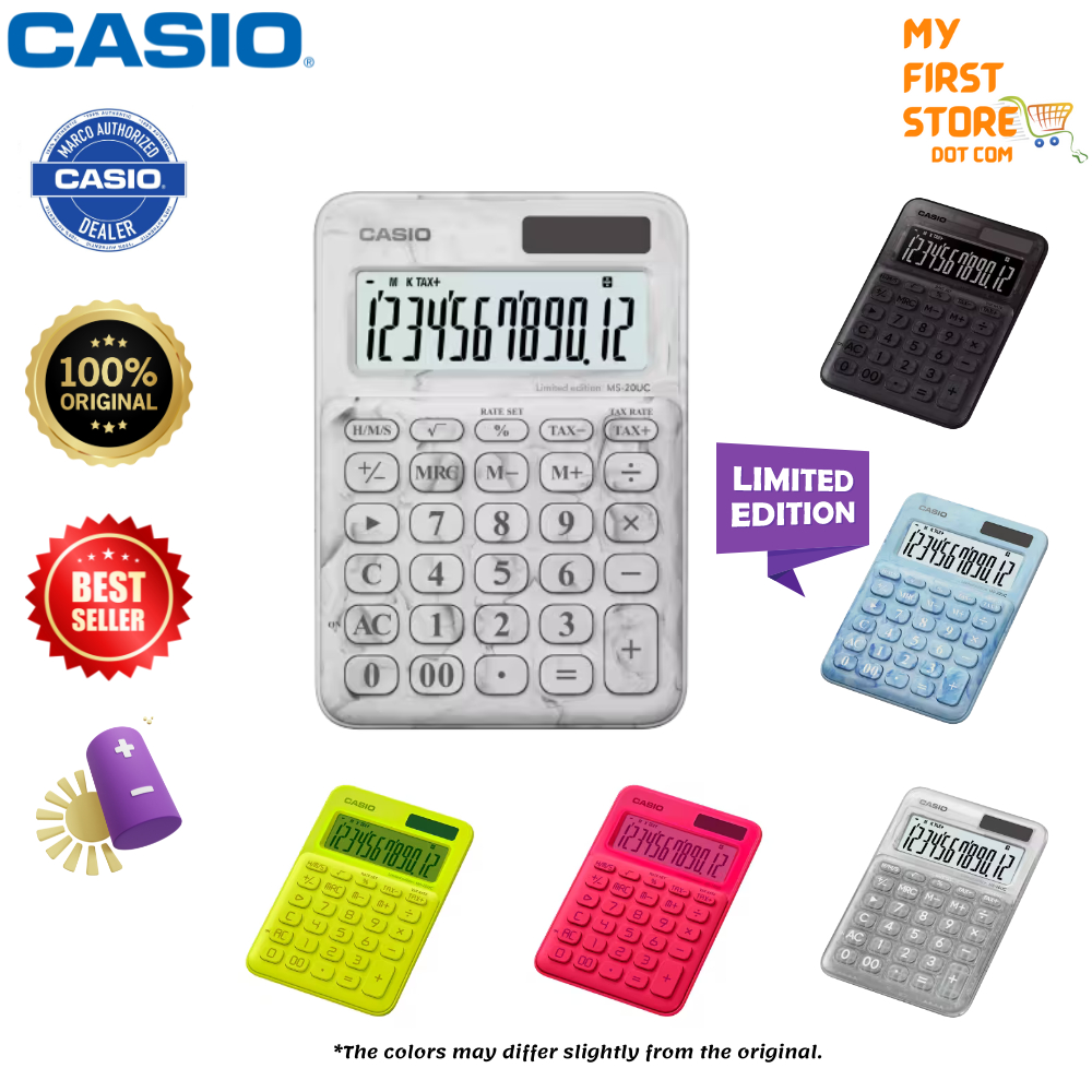 Genuine Casio MS-20UC Limited Edition Series My Style Colorful Mini Desk Type Calculator 12 ...
