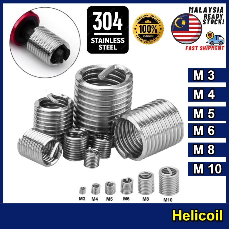 Helicoil | M3 M4 M5 M6 M8 M10 | 304 Stainless Steel | Thread Insert ...