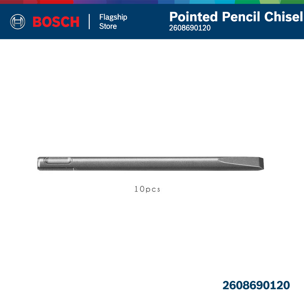 BOSCH 10pcs SDS Plus Pointed Pencil Chisel (10 x 160mm) - 2608690120 ...