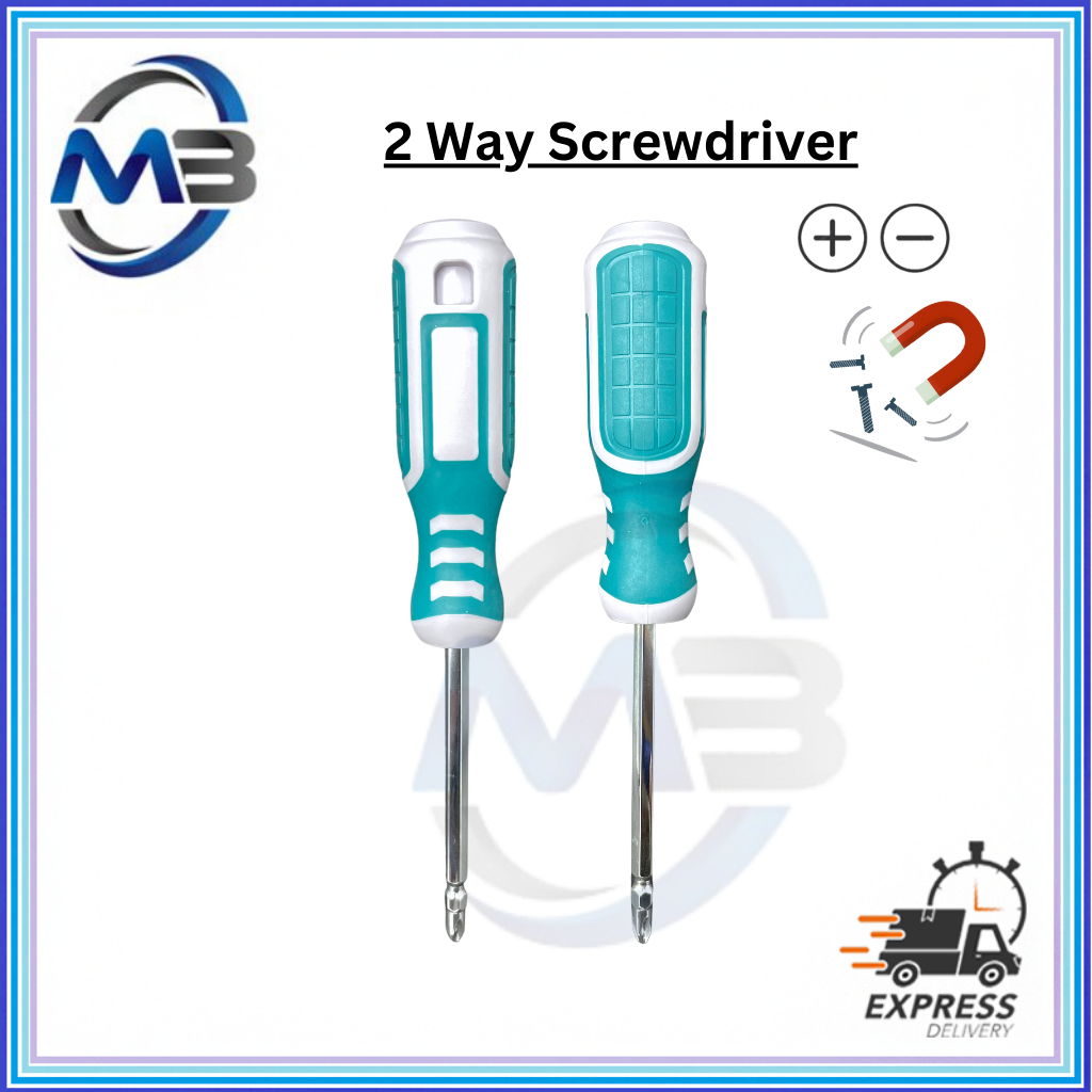 Pemutar Skru Driver Dua Guna | 2 Way Screwdriver Magnetic Double Head ...