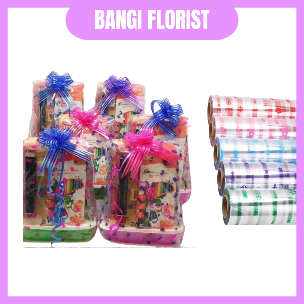 (50METER) HAMPER Wrapping Waterproof Flower Paper Gift Wrapper Birthday ...