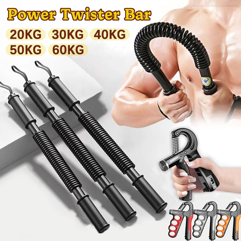10KG-60KG Strength Power Twister Spring Bar Chest Arm Strength Training ...