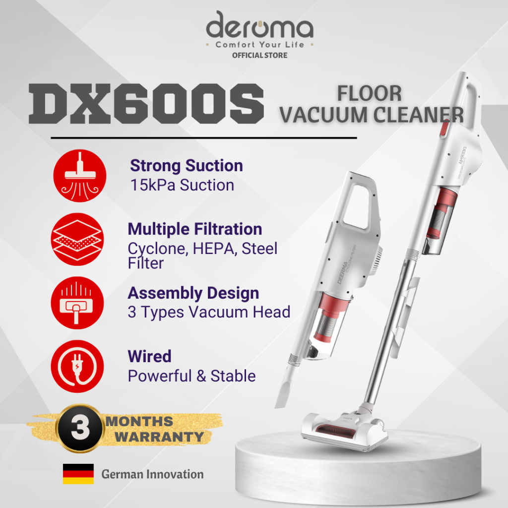 Deroma Deerma DX600S / DX600 Steel Cyclone Filter Powerful Floor Vacuum ...