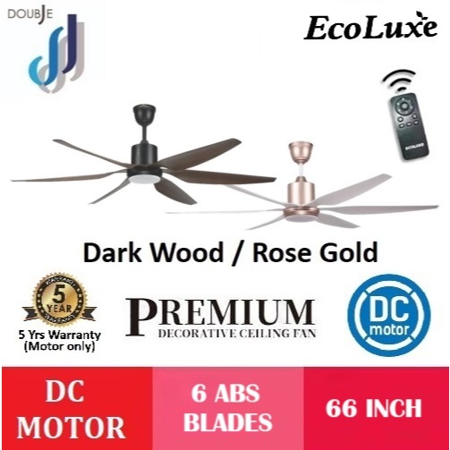 ECOLUXE ECO-645 DC Motor Ceiling Fan with LED Light 6 Speeds Remote ...