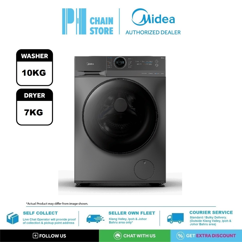 MIDEA Combo Washer Dryer | Washer cum Dryer (10KG Wash / 7KG Dry ...