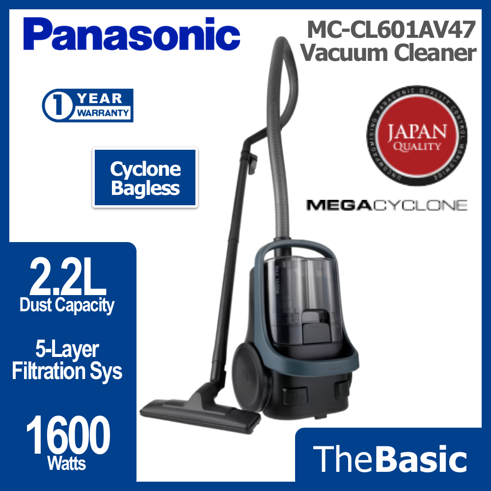 PANASONIC 1600w 2.2L Cyclone Bagless Canister Vacuum Cleaner ( MC-CL601AV / MC-CL601AV47 ...