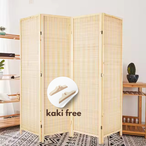 Chinese-style folding partition in solid wood and bamboo. Customizable ...